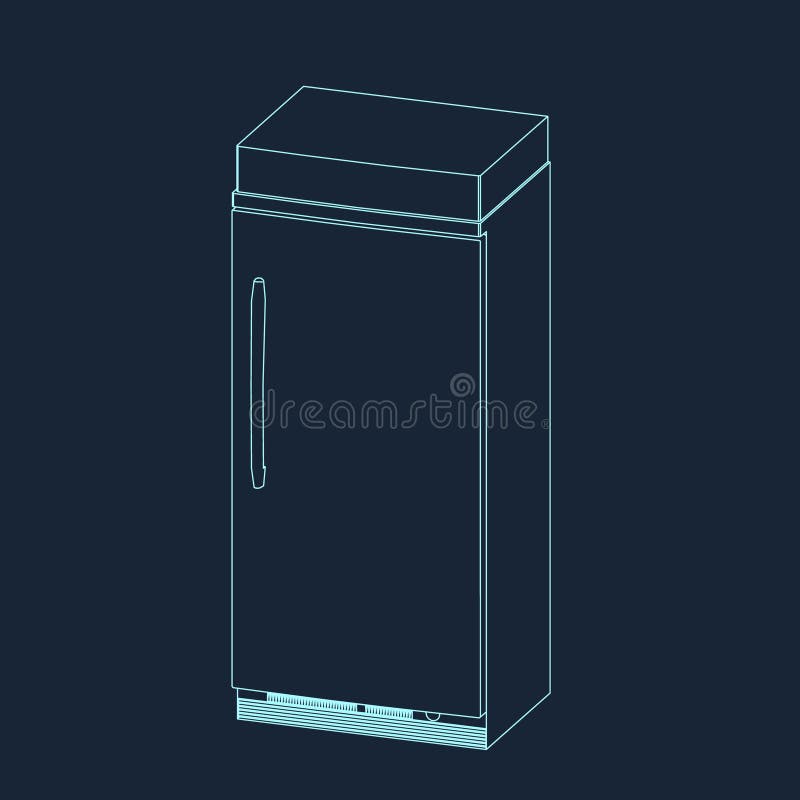 Freezer. Vector Outline Illustration Stock Vector - Illustration of ...