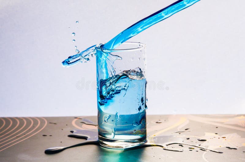 Freezing Blue Water Splash Photography Stock Image - Image of party ...