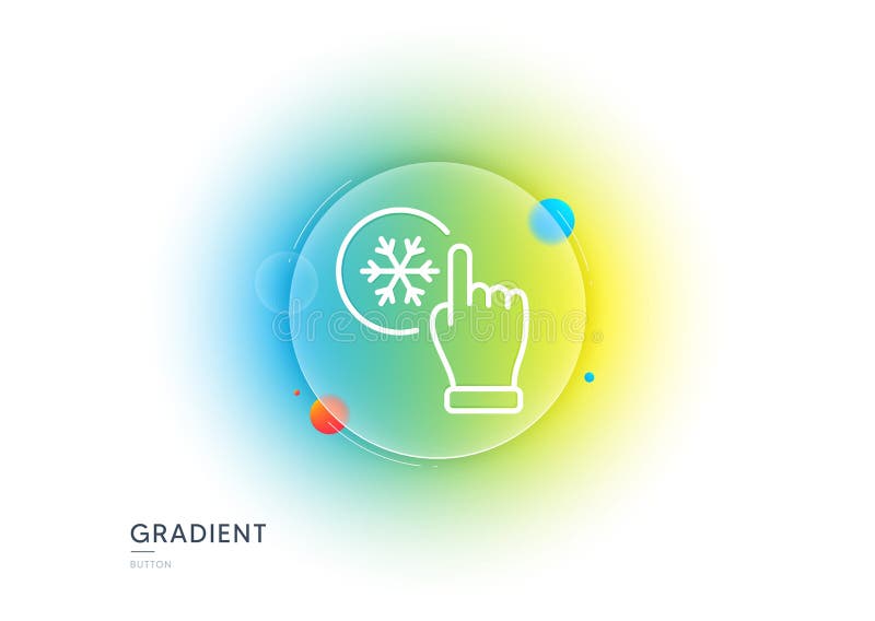 Freezing Click Line Icon. AC Cold Temperature Sign. Gradient Blur ...
