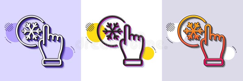 Freezing Click Line Icon. AC Cold Temperature Sign. Halftone Dotted ...