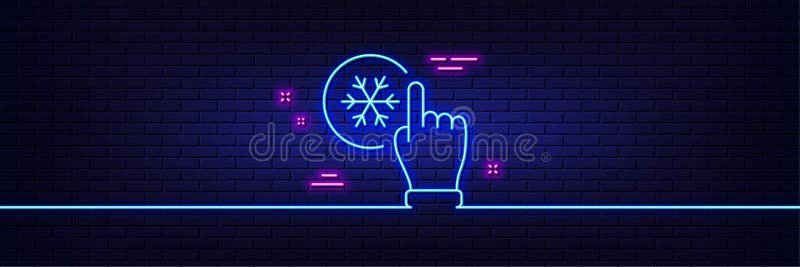 Freezing Click Line Icon. AC Cold Temperature Sign. Neon Light Glow ...