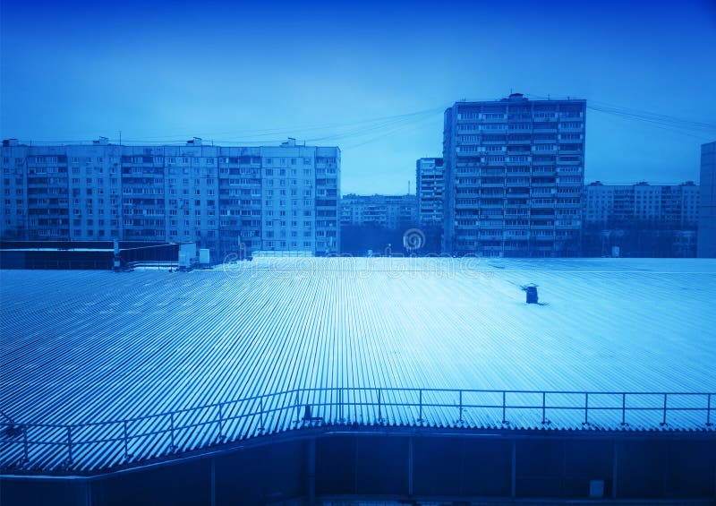 Freezing Cold on the Roof of Garage at Moscow Stock Photo - Image of ...