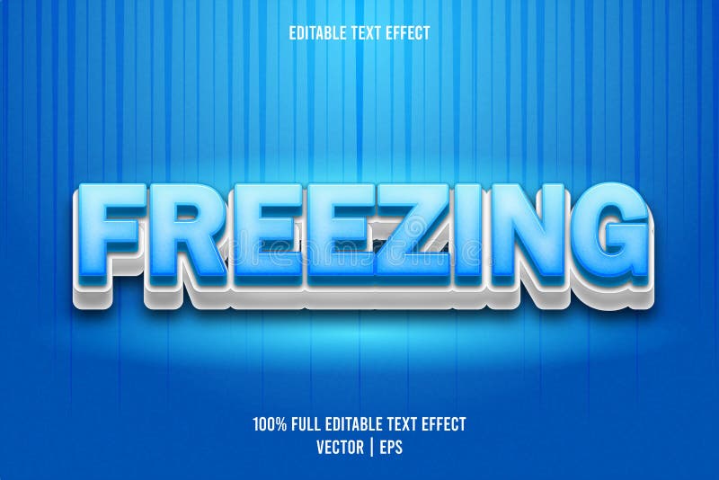 Freezing Editable Text Effect Cartoon Style Stock Vector - Illustration ...