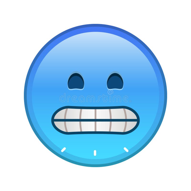 Freezing Face Large Size of Yellow Emoji Smile Stock Illustration ...