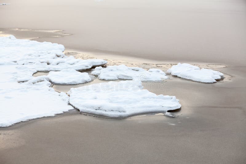 Freezing of Fresh Water in Sea Bay, Close-up View Stock Photo - Image ...