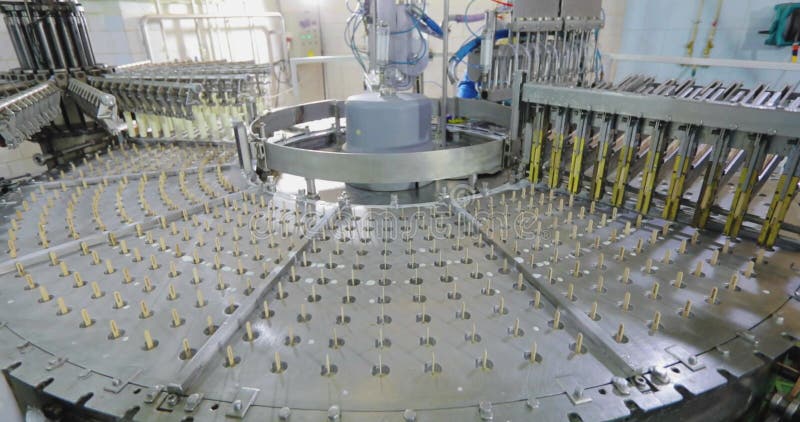 Freezing Ice Cream at the Factory Time Palse. Automatic Production of ...