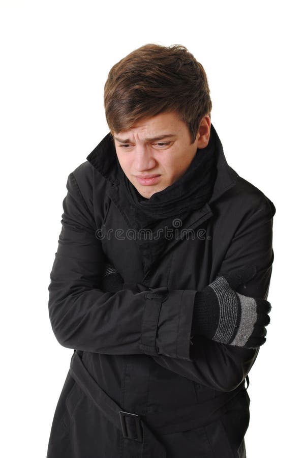 Freezing Man with Winter Clothing Stock Image - Image of expression ...