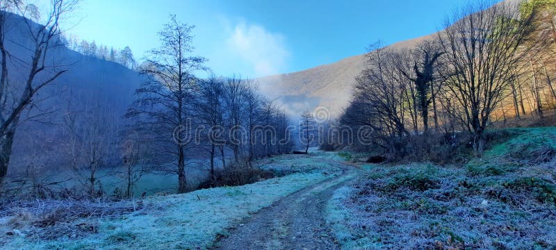 A freezing morning stock photo. Image of foggy, island - 36221092