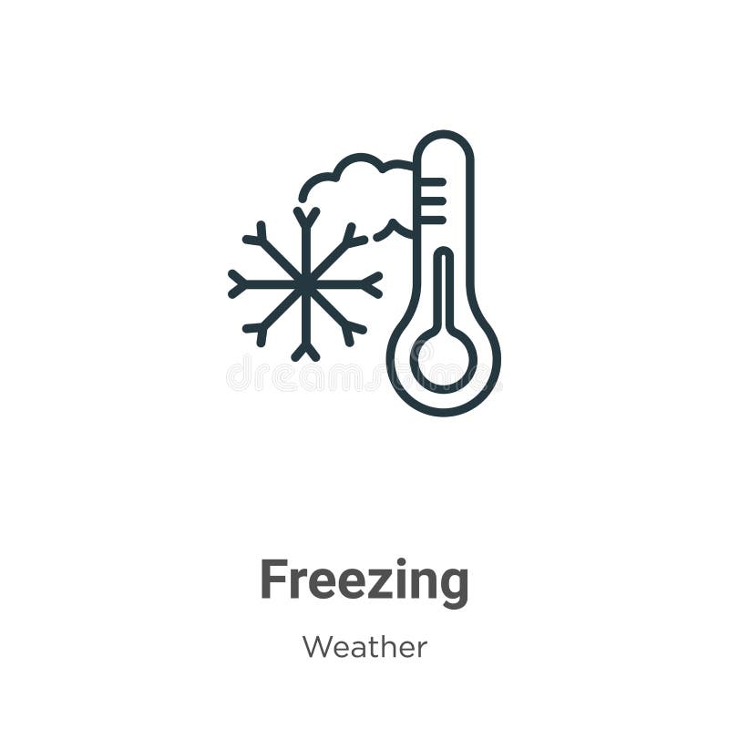 Outline Freezing Vector Icon. Isolated Black Simple Line Element ...