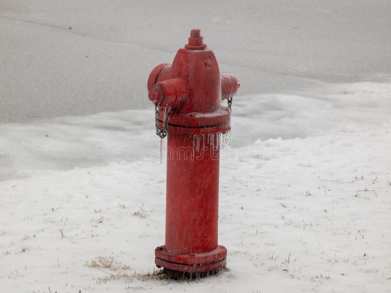 Freezing Rain Coated a Fire Hydrant Stock Image - Image of hydrant ...