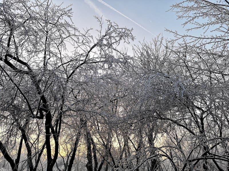 Winter Ice Storm - Freezing Rain Over the City Stock Photo - Image of ...