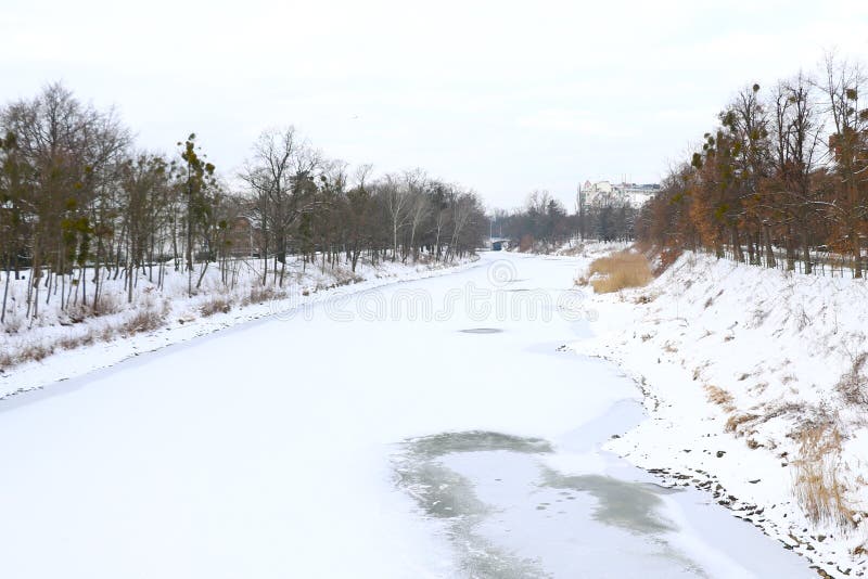 A Freezing River on a Cold Winter Day Stock Photo - Image of december ...