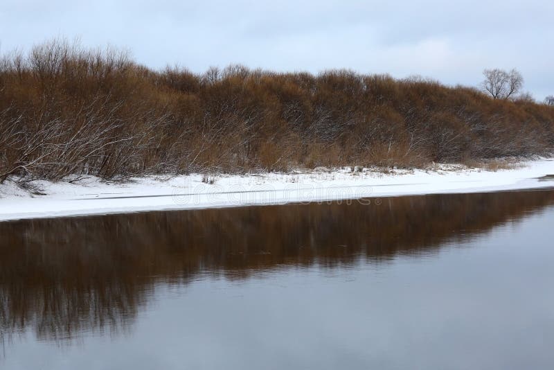Freezing river stock image. Image of landscape, branches - 131842253