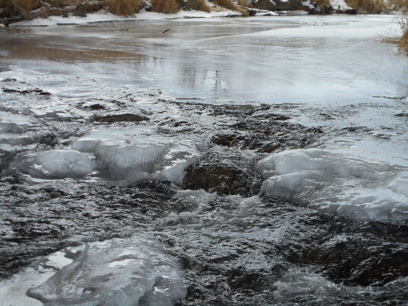 Freezing river stock photo. Image of beauty, water, icicle - 133365604