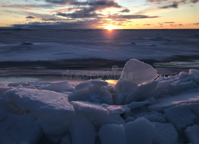 Freezing Sea. Ice on the Surface of the Water Stock Image - Image of ...