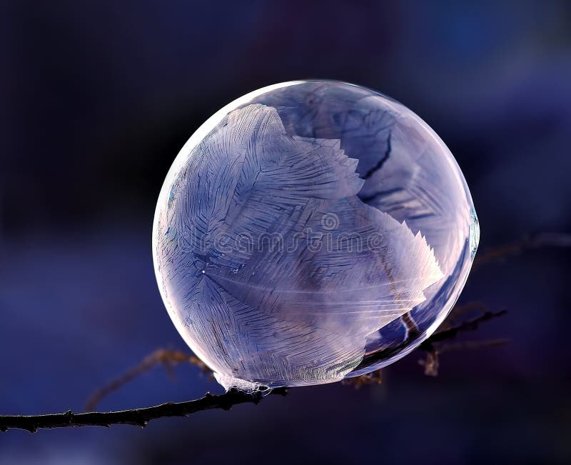 Frozen Soap Bubble. Winter Bubble Stock Photo - Image of soap, bubble ...