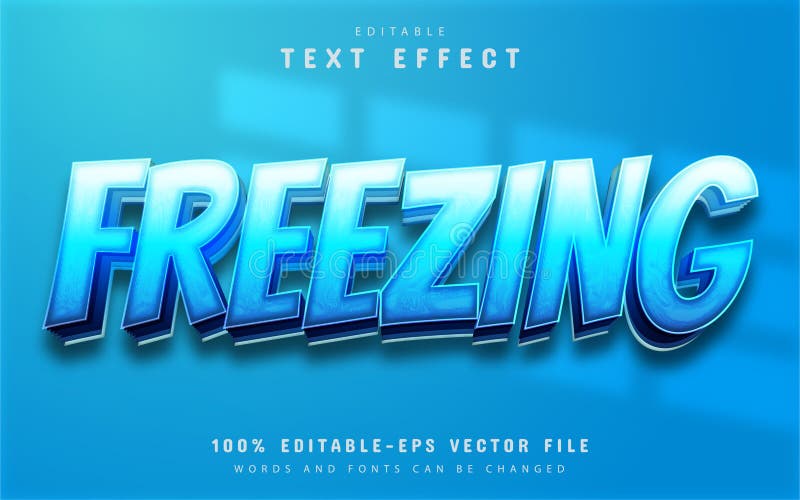 Freezing Text Effect Editable Stock Vector - Illustration of frost ...
