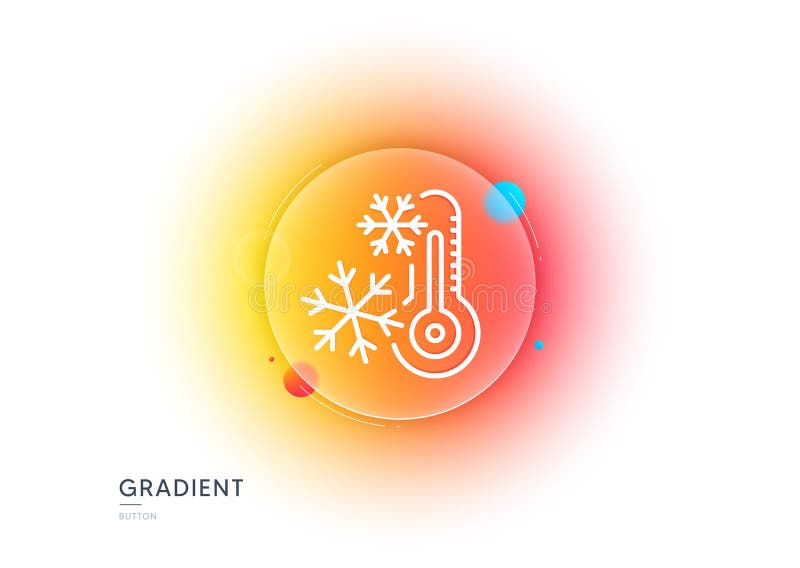 Freezing Thermometer Line Icon. AC Cold Temperature Sign. Gradient Blur ...