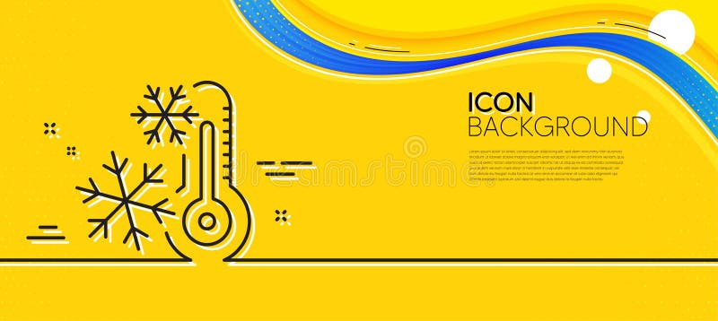 Freezing Thermometer Line Icon. AC Cold Temperature Sign. Minimal Line ...