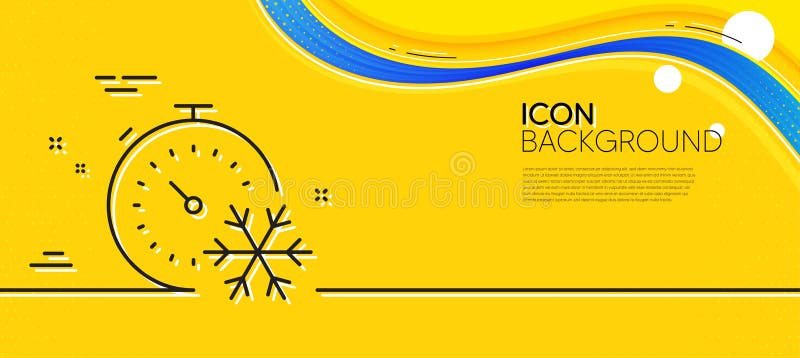 Freezing Timer Line Icon. AC Cold Temperature Sign. Minimal Line Yellow ...