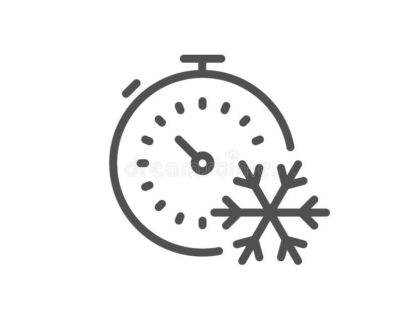 Freezing Timer Line Icon. AC Cold Temperature Sign. Vector Stock Vector ...