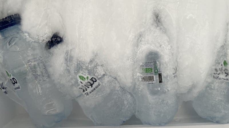 Freezing water stock image. Image of bottle, freezer - 328916379