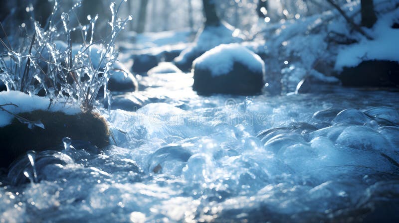 Freezing of Water in the River, Formation of Ice Stock Photo - Image of ...