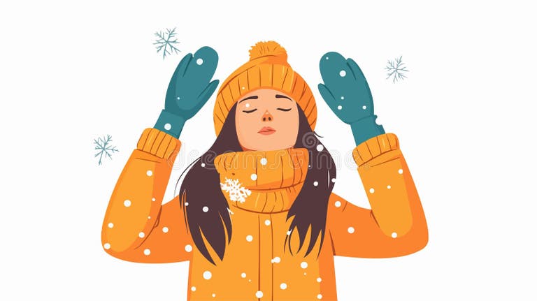 Freezing Woman Shivering in Cold Weather Stock Vector - Illustration of ...