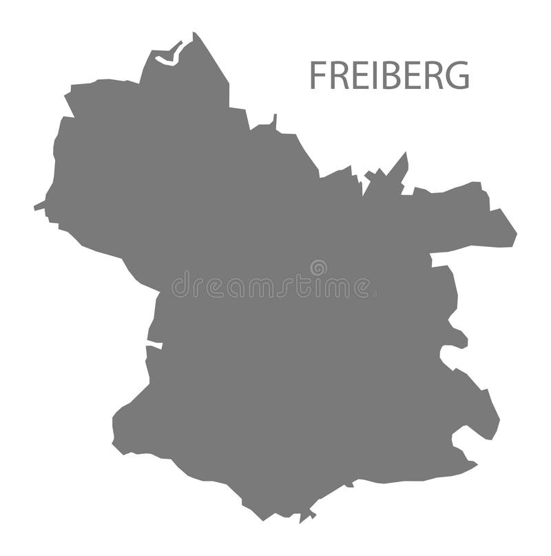 Freiberg City Map with Boroughs Grey Illustration Silhouette Shape ...