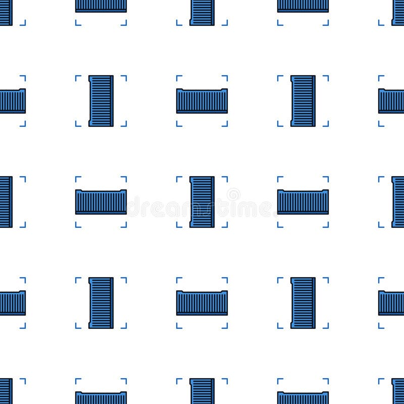 Freight Blue Container Vector Creative Seamless Pattern Stock Vector ...