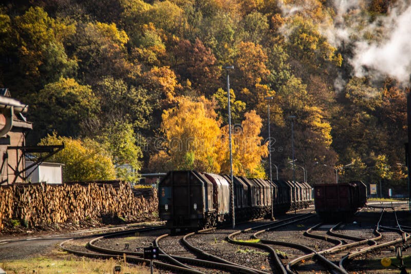 Cars on the Company`s Own Rail Network Stock Image - Image of steel ...