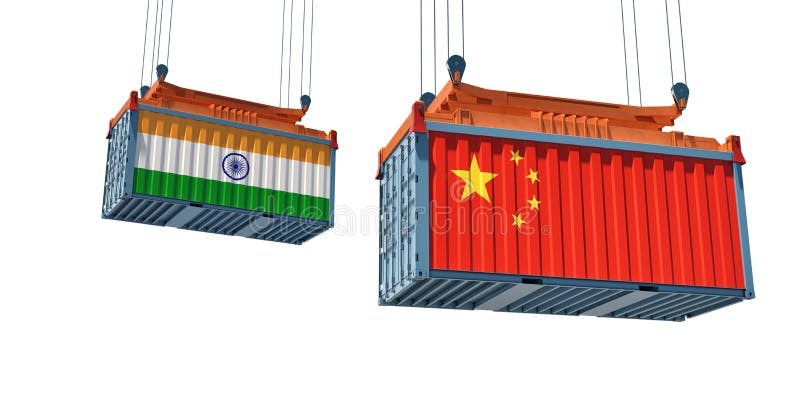 Freight Container with China and India Flag Stock Illustration ... Freight Container with China and India Flag Stock Illustration ...