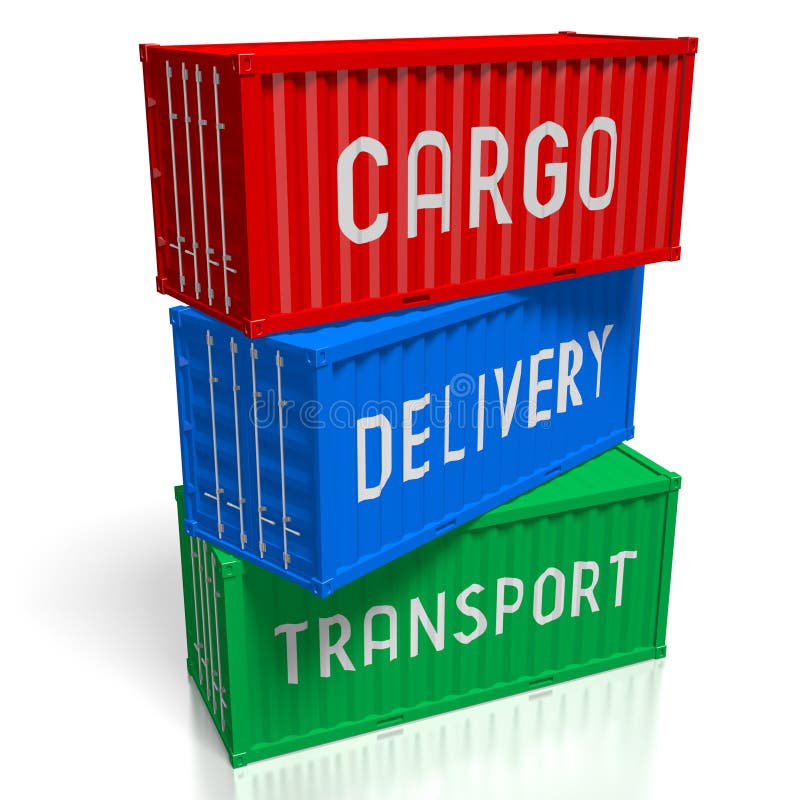 Freight Containers Concept - 3D Rendering Stock Illustration ...