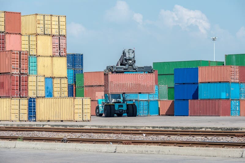 Freight container train stock image. Image of gantry - 66765045