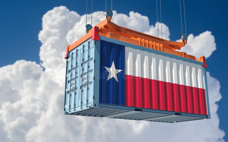 Freight Container with Texas Flag. Stock Illustration - Illustration of ...
