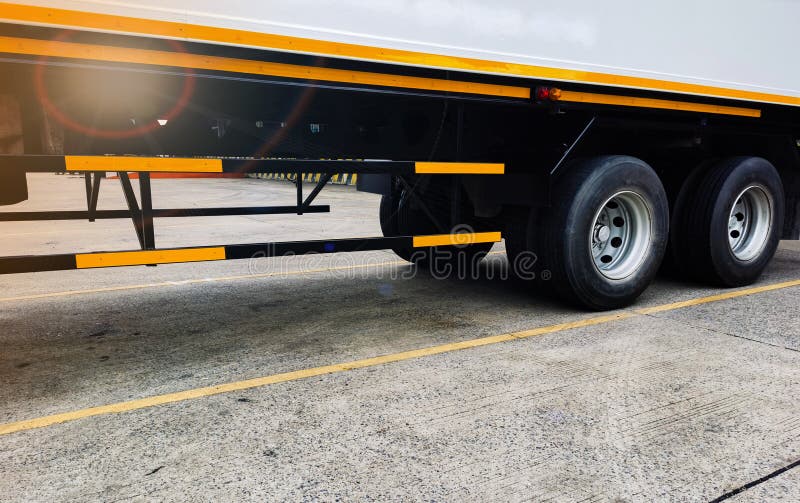 Freight Container Truck Parking at Loading Dock for Load Shipment ...