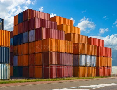 Freight containers stock photo. Image of terminal, maritime - 7377922