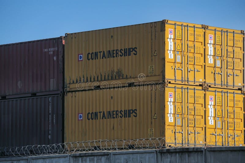 Freight containers editorial stock image. Image of dockside - 45930399