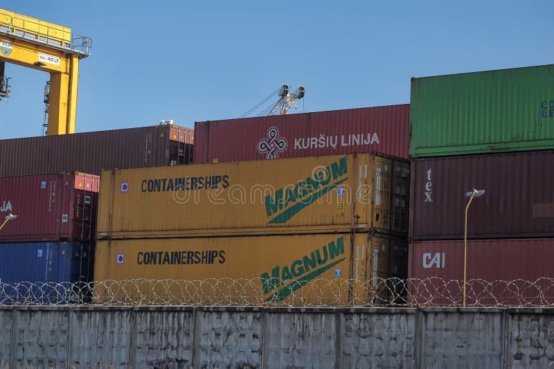 Freight containers editorial stock photo. Image of cargo - 45930403