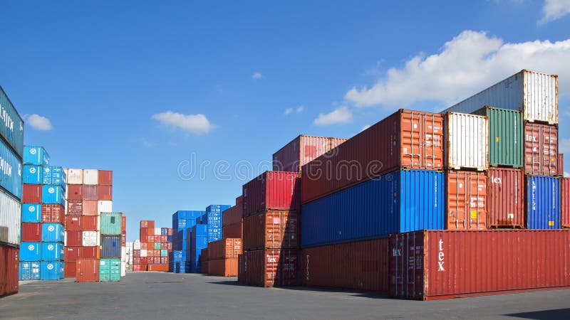 Freight Containers in the Le Havre Port. Editorial Image - Image of ...