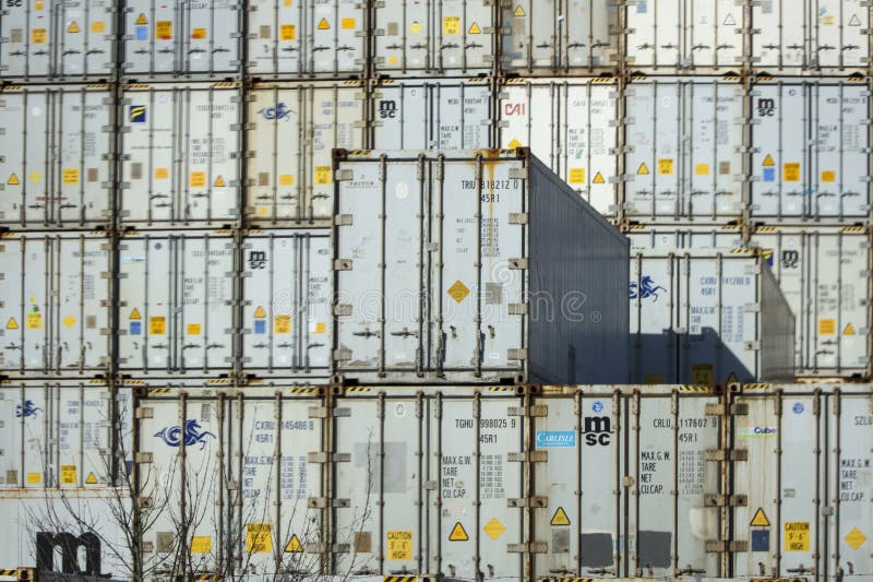 Freight Containers at Rotterdam Waalhaven Harbor Editorial Stock Photo ...