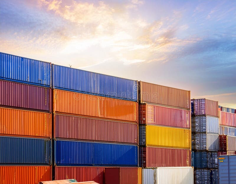 Freight Containers on a Shipping Dock, Highlighting Cargo Transport ...