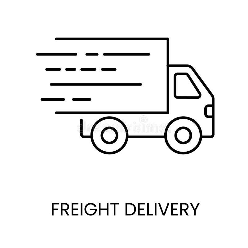 Freight Delivery Line Vector Icon with Editable Stroke Stock Vector ...
