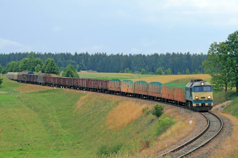 The Diesel Train with Wagon Stock Image - Image of heap, line: 6334017