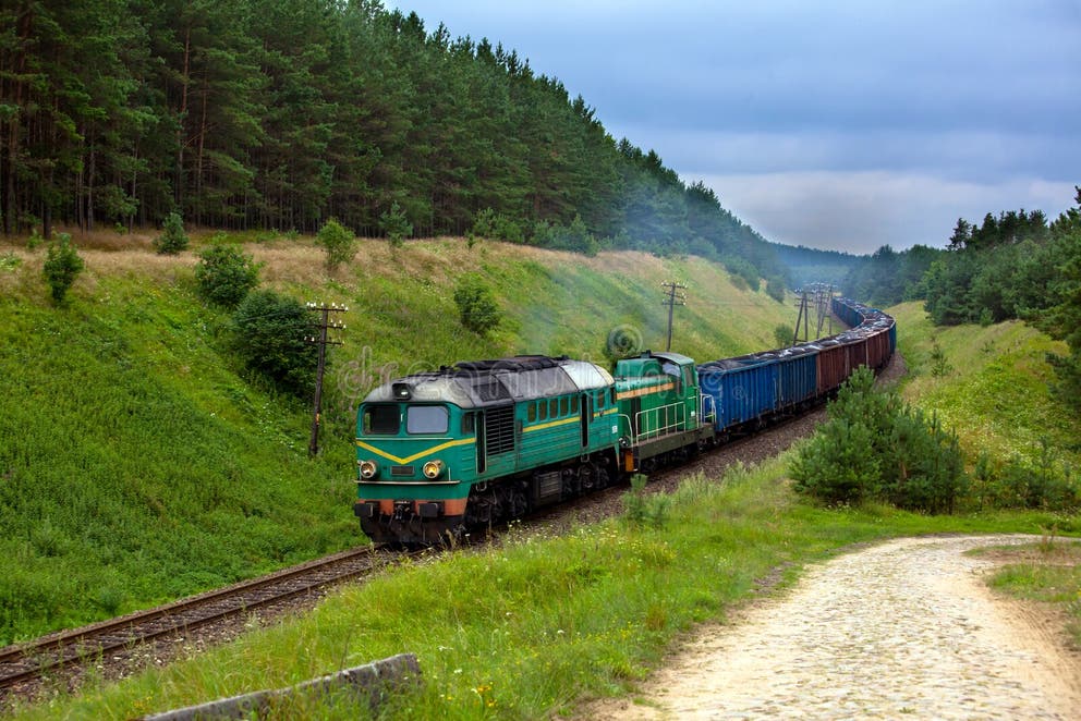 Freight diesel train stock image. Image of wagon, heavy - 21675839