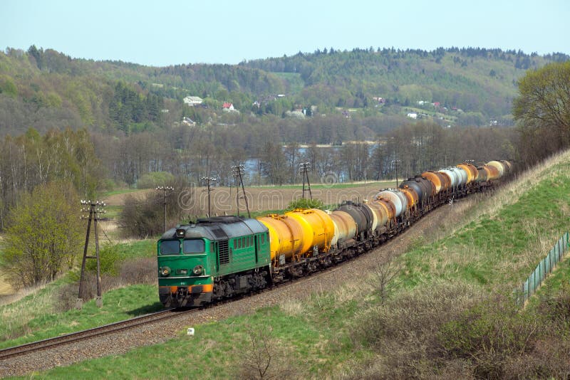 Freight diesel train stock image. Image of environment - 24637729