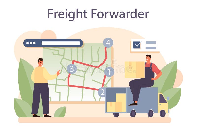 Freight Forwarder Concept. Loader in Uniform Delivering a Cargo Stock ...