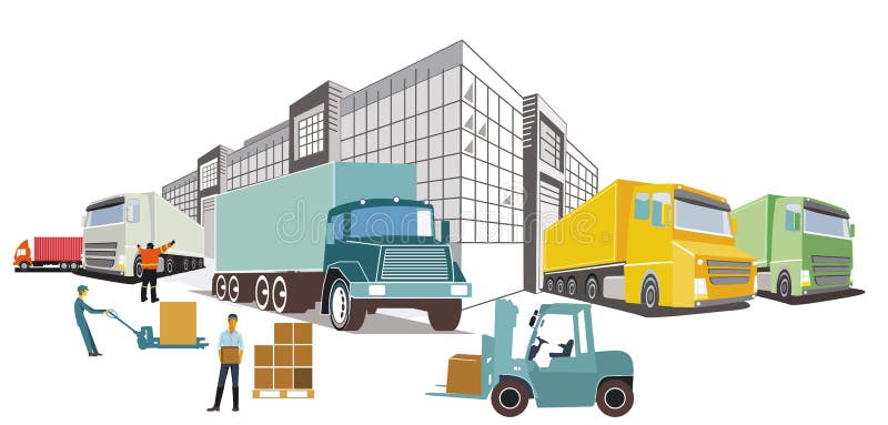 Freight Forwarding, Trucking, Illustration Stock Vector - Illustration ...