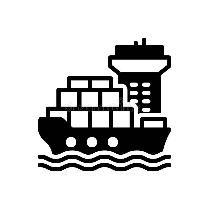 Black Solid Icon for Freight, Cargo and Load Stock Vector ...