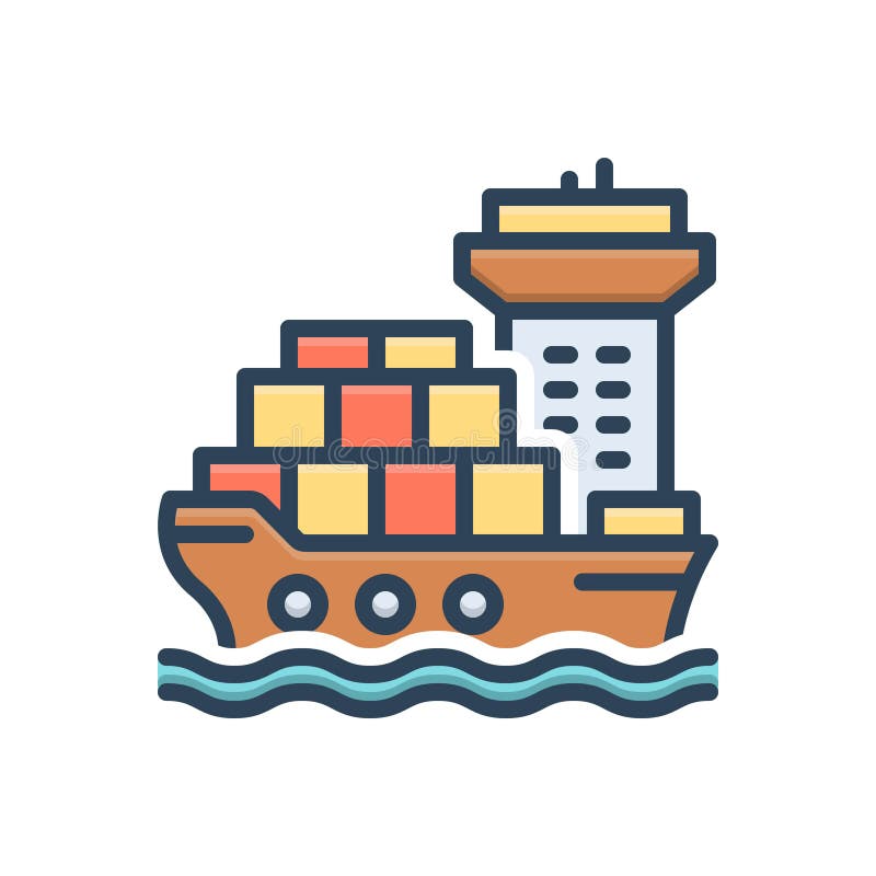 Color Illustration Icon for Freight, Cargo and Load Stock Illustration ...
